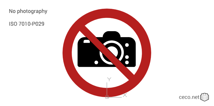 Autocad drawing ISO 7010-P029 No photography dwg